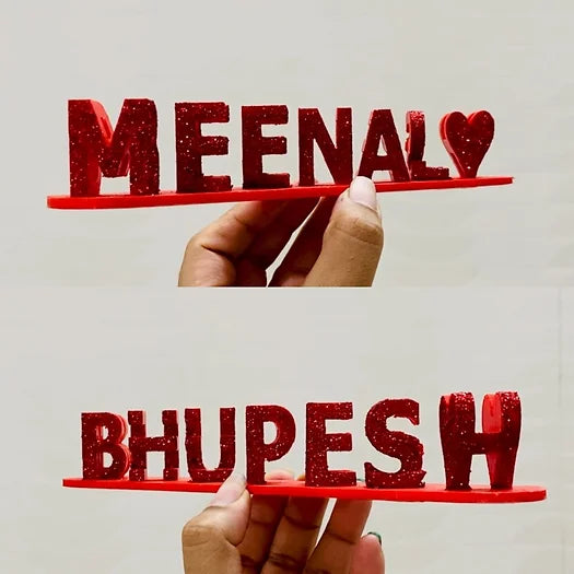 Dual Name Illusion (Glitter Desk) – Printopia India